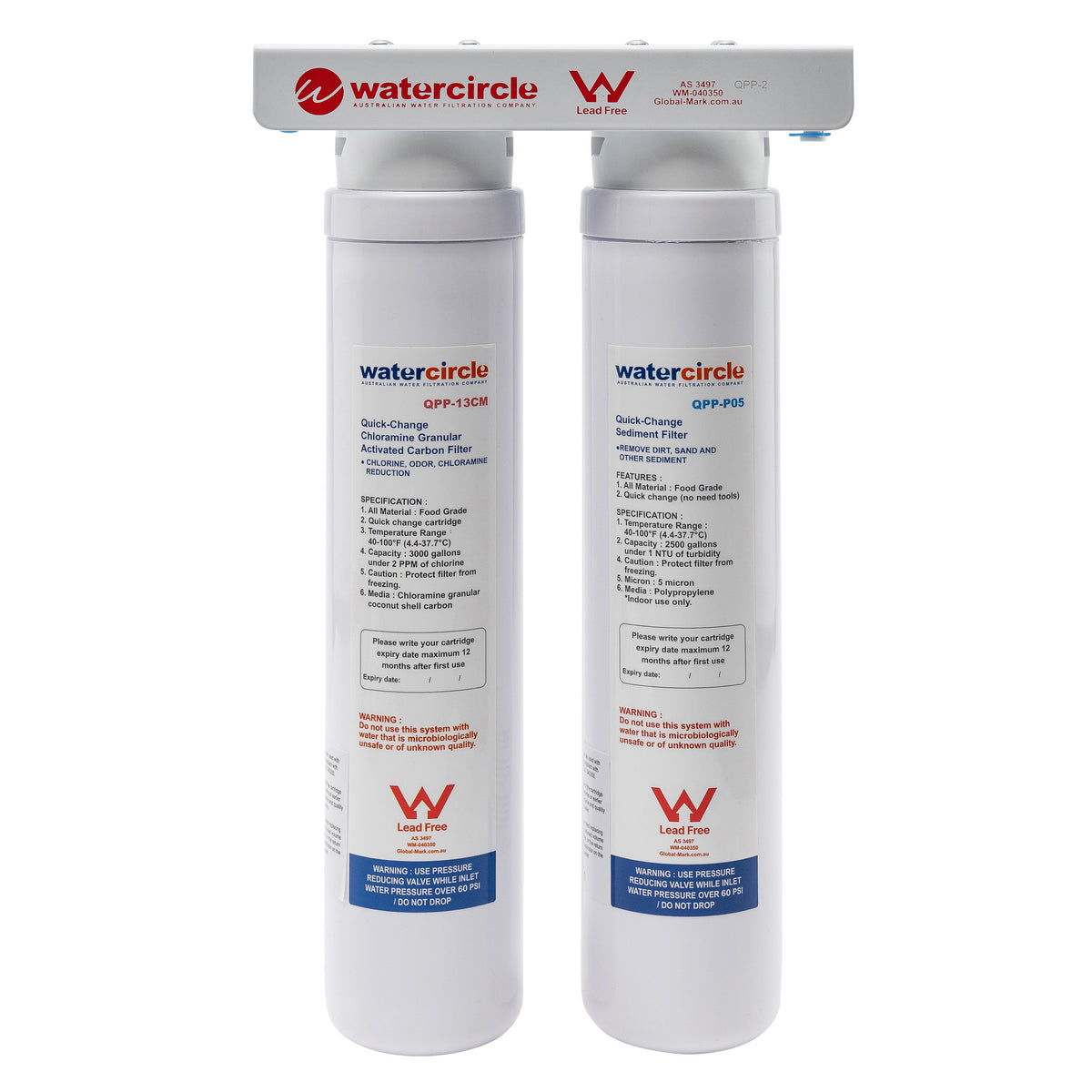 Complete set Twin(Two Stages) Watermark Approved Under sink water filt ...