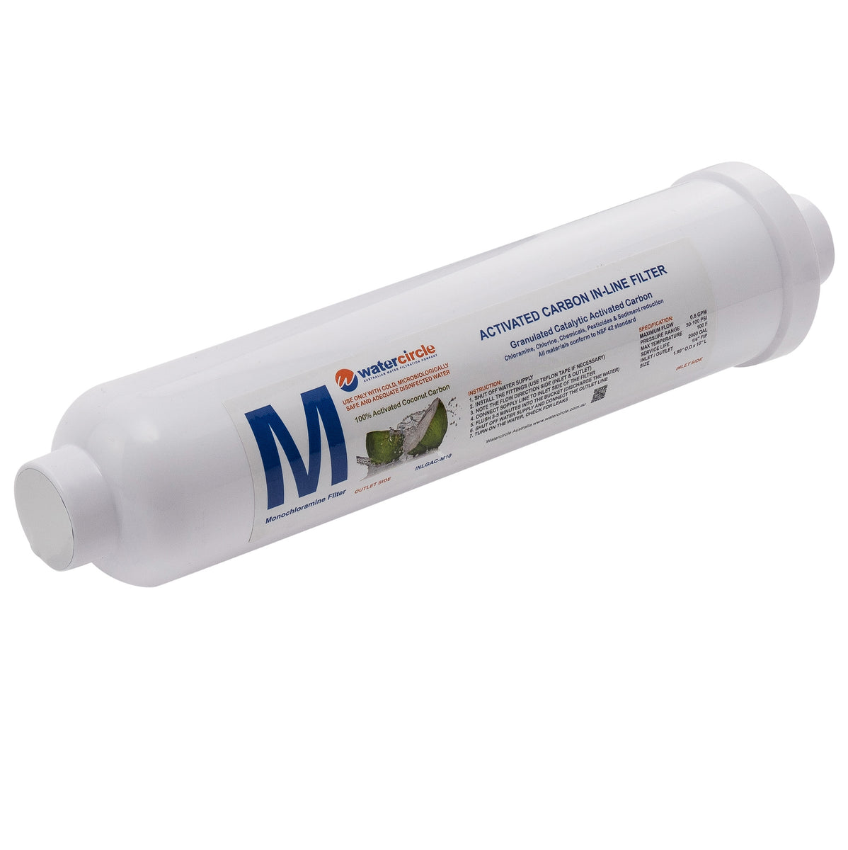 10" Chloramine and Chlorine Inline water filter with Garden hose conne ...