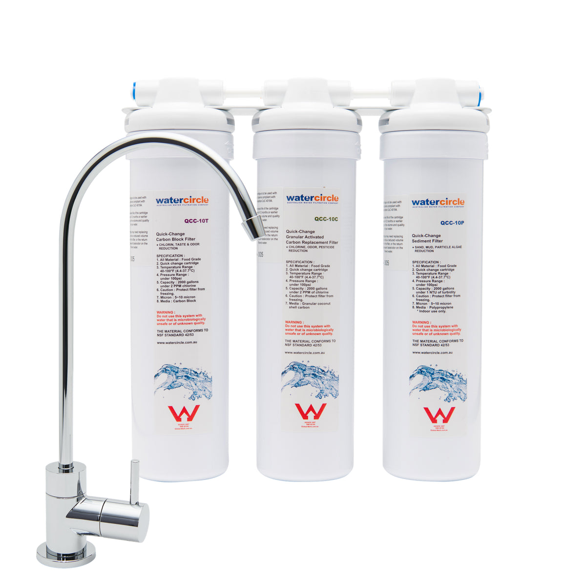 Complete set Triple Quick Change Under sink water filter with MDL02 Ta ...